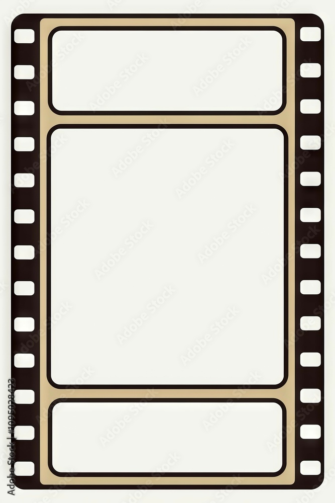 Film reel frame. Blank film strip; nostalgic movie memories; cinematic ...