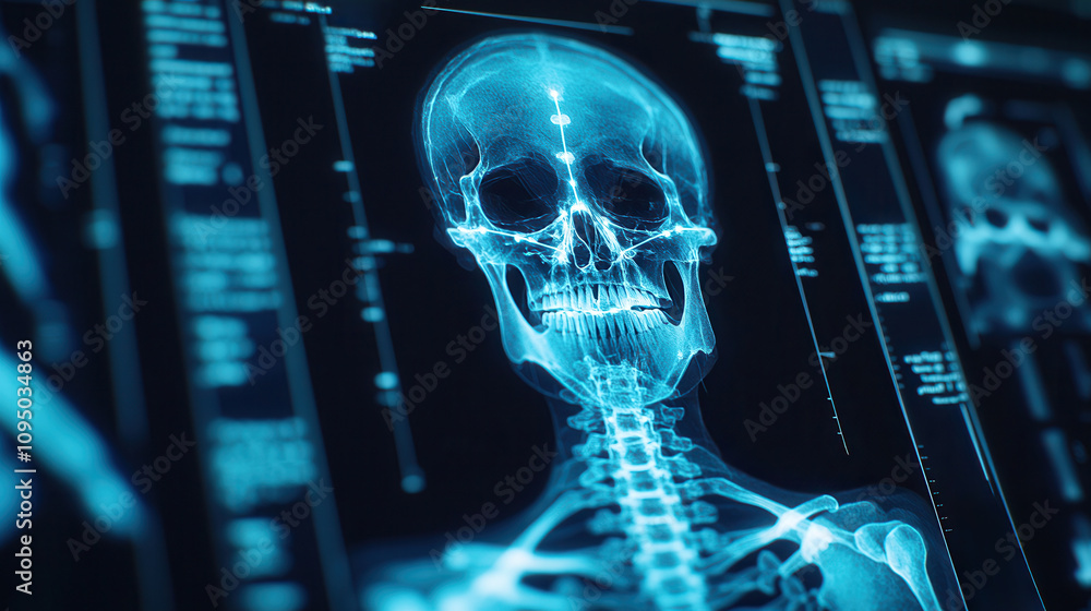 Artificial intelligence in medical detection. X ray image of human ...