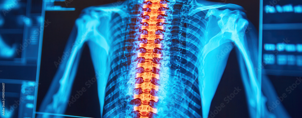 Artificial intelligence in medical detection. X ray image of human ...