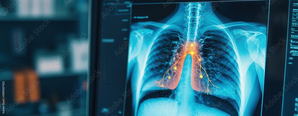 Artificial intelligence in medical detection. X ray image of human ...