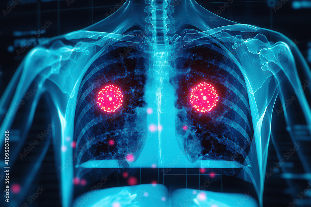 Artificial intelligence in medical detection. Anatomical illustration ...