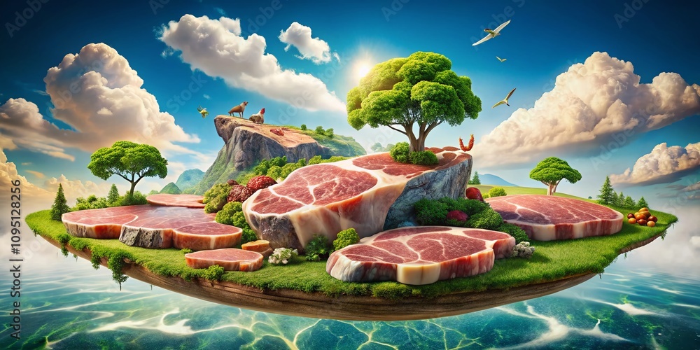 Stock-Illustration „Surreal Interpretation of a Chart of Pork Cuts ...