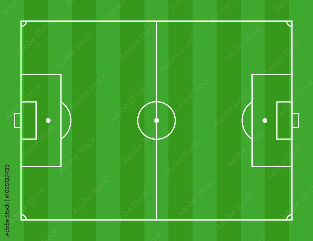 Football pitch. Soccer field line style. Black outline court and ...