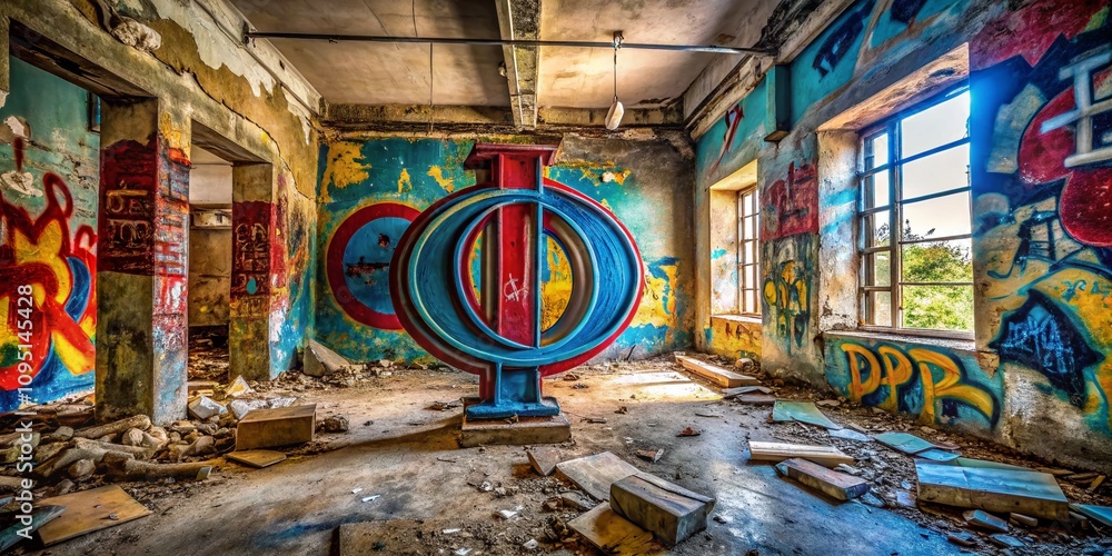 Urban Exploration Photography Featuring the Greek Alphabet Phi in an ...