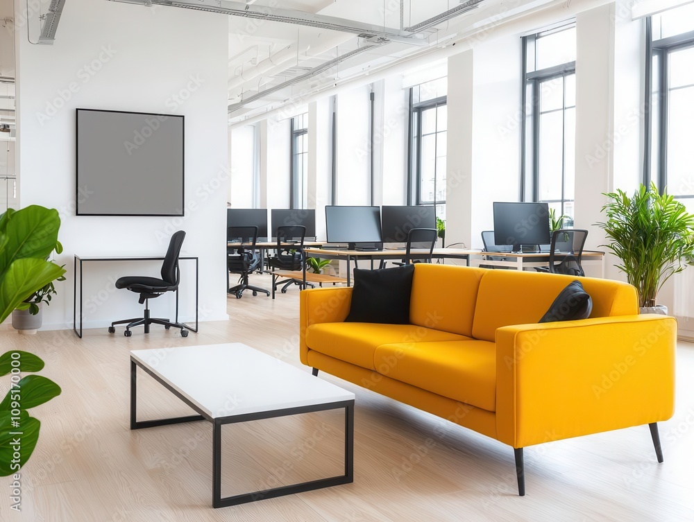 Digital marketing agency office with dynamic branding, bold art ...