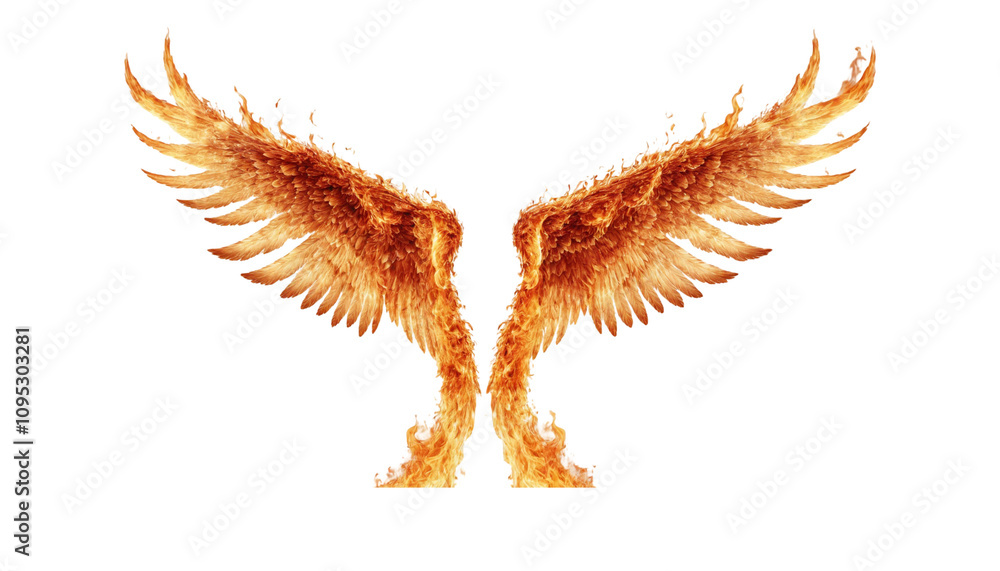 Angel wings png, wings made in fire, big wings, transparent background ...