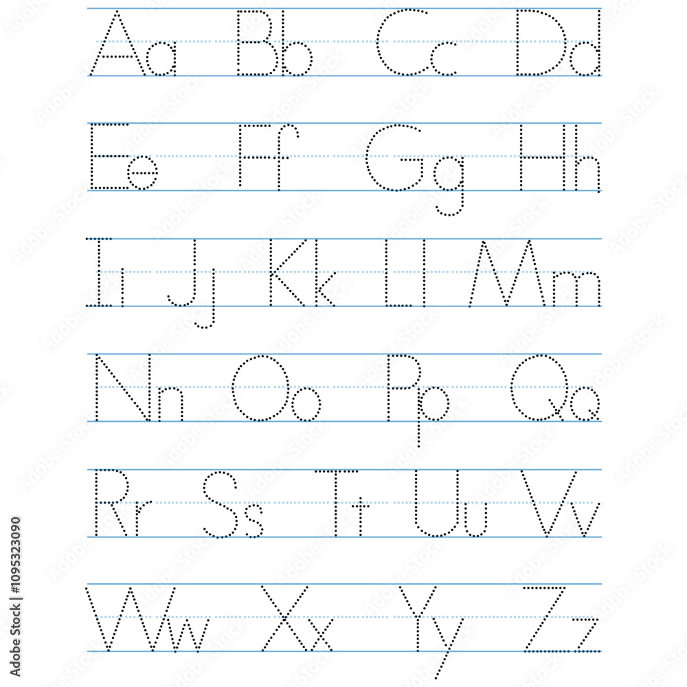 abc worksheet with tracing letters of the alphabet for kids. Uppercase ...