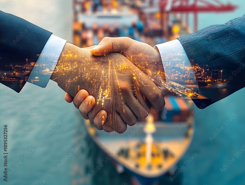 Business Partnership and Collaboration Concept with Shaking Hands over ...