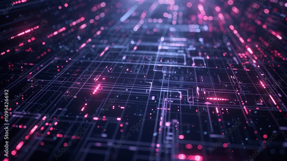 High quality dark futuristic banner background with glowing grid lines ...