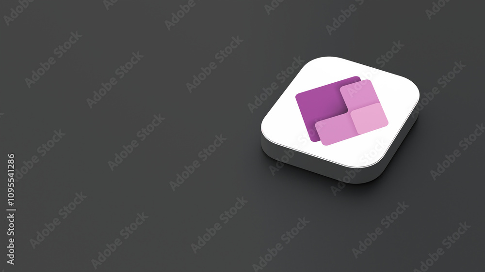 3D-rendered icon of the Microsoft Power Apps logo, featuring a sleek ...