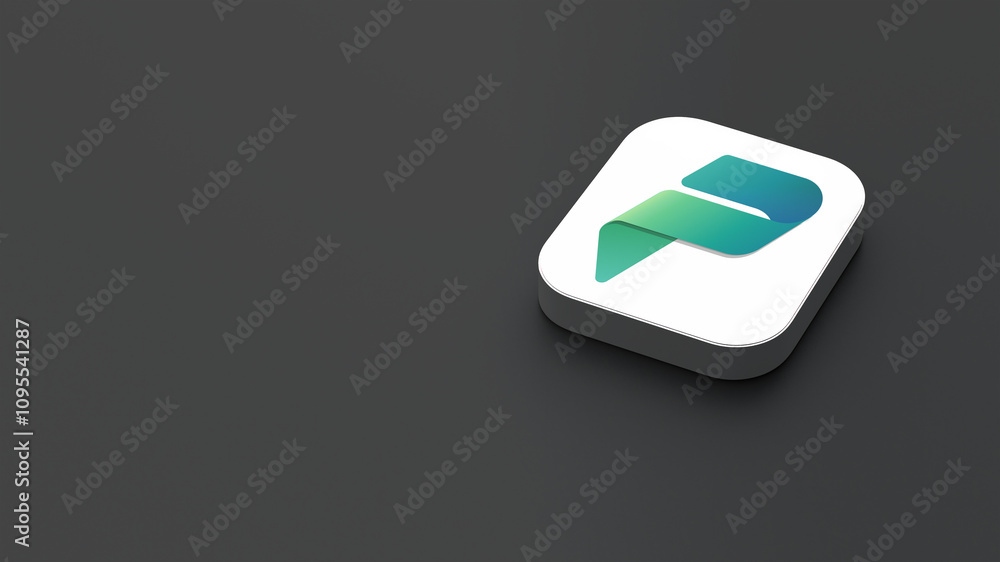 3D-rendered icon of the Microsoft Power Platform app logo, featuring a ...
