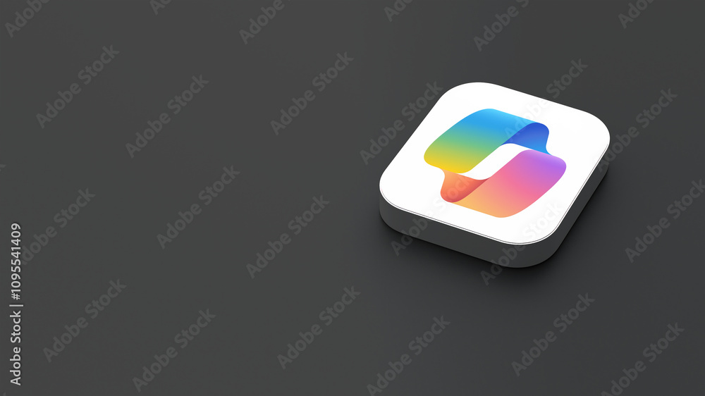 3D-rendered icon of the Microsoft Copilot app logo, featuring a sleek ...