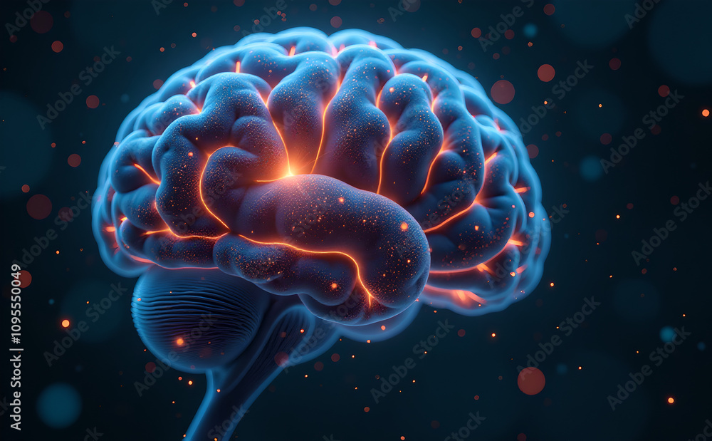 human brain highlighting its structure and emotions, brain regions ...