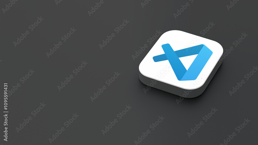 3D-rendered icon of the Microsoft Visual Studio Code app logo ...