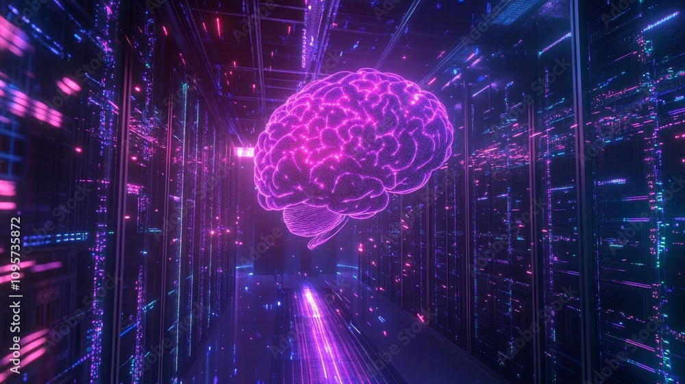 Exploring The Future Of Human Cognition Digital Brain Visualization Virtual Space 3d Render