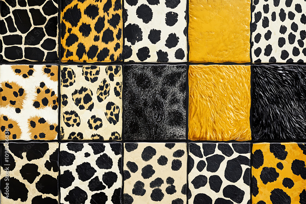 Animal print textures collection, leopard, giraffe, zebra patterns, fur ...