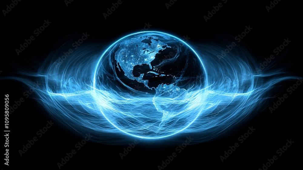 Glowing and Radiating Earth with Visuals Depicting the Ozone Layer ...