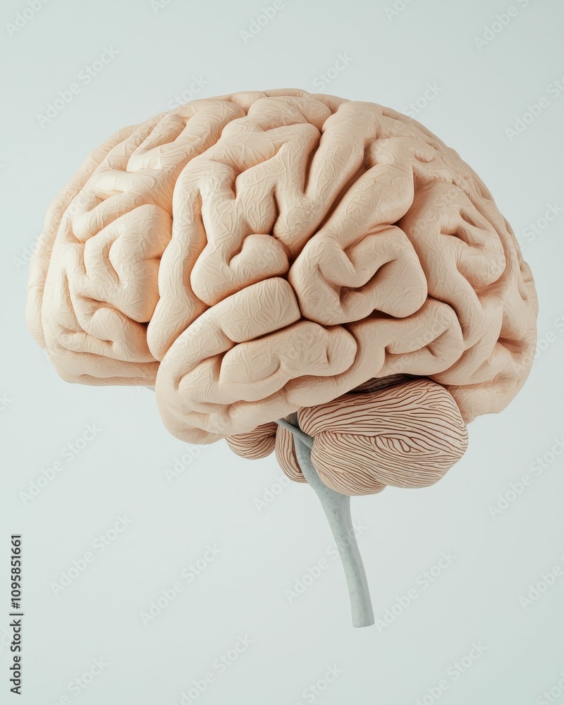 Model of Human Brain Displaying Intricate Details of Neural Structure ...