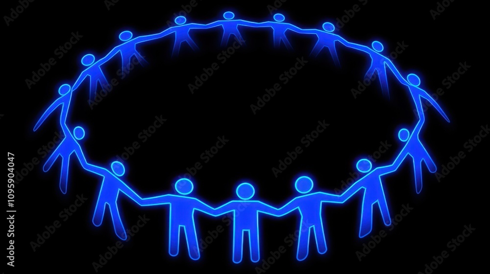Circle of people holding hands, powerful symbol of unity, teamwork and ...