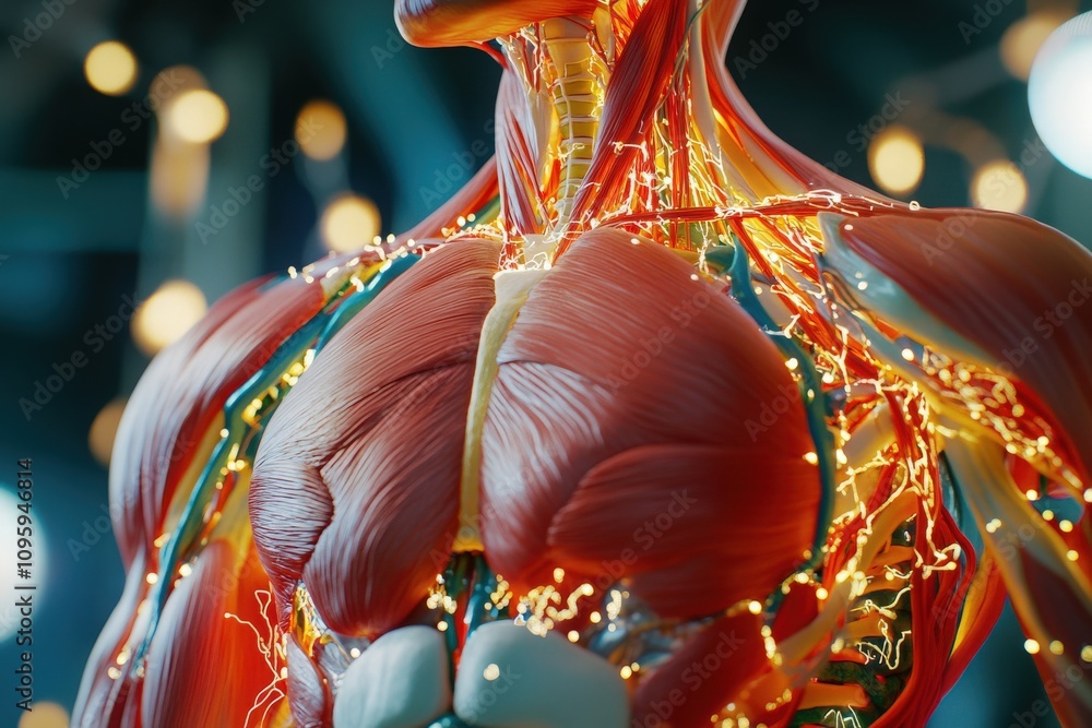 Detailed anatomy of the human torso and pectoralis major muscles in ...