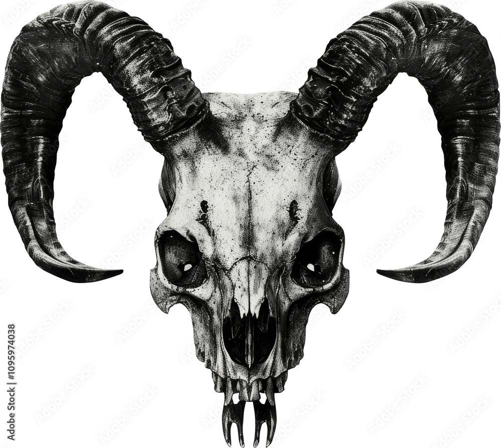 Gothic animal skull transparent background, Punk Y2K skull collage ...