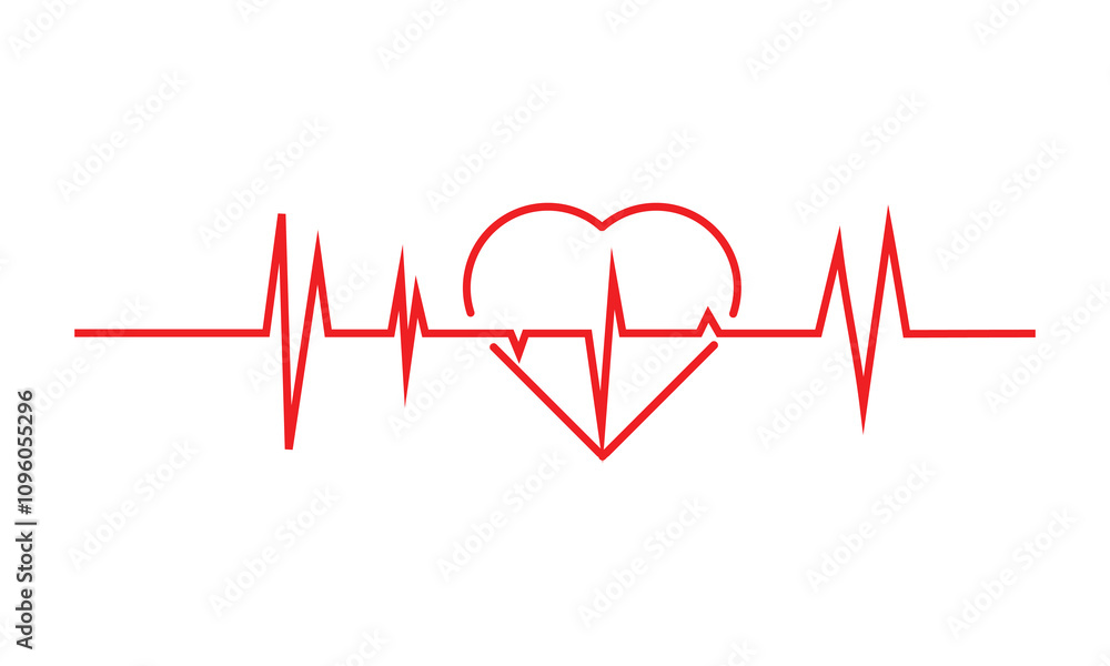 heart rhythm set , Electrocardiogram, ECG - EKG signal, Heart Beat ...