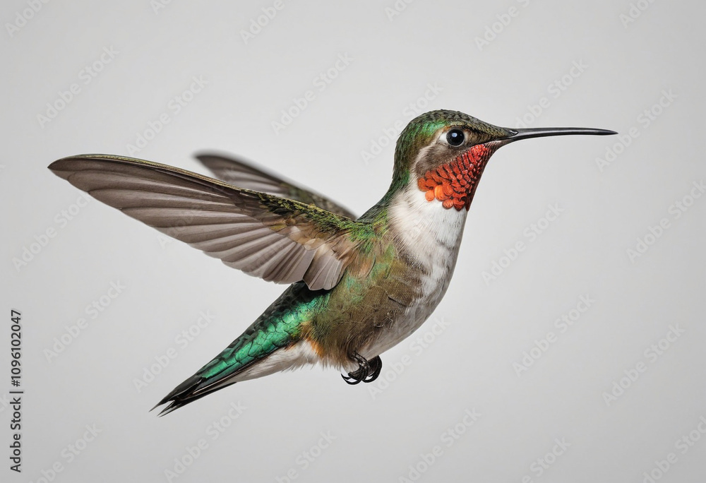 standard Hummingbird right side view. Full figure visible, flat white ...
