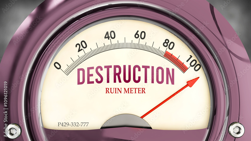 Destruction and Ruin Meter that is hitting a full scale, showing a very ...