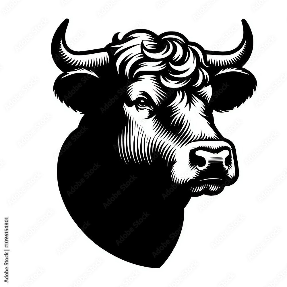 Red angus side profile head vector silhouette illustration Stock ...
