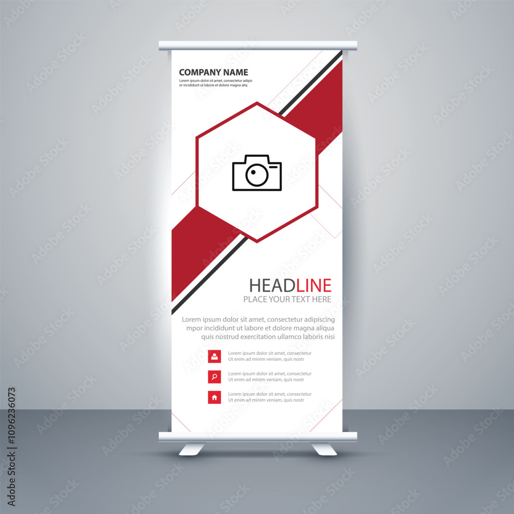 Retractable x stand banner pull popup banner template with a ...