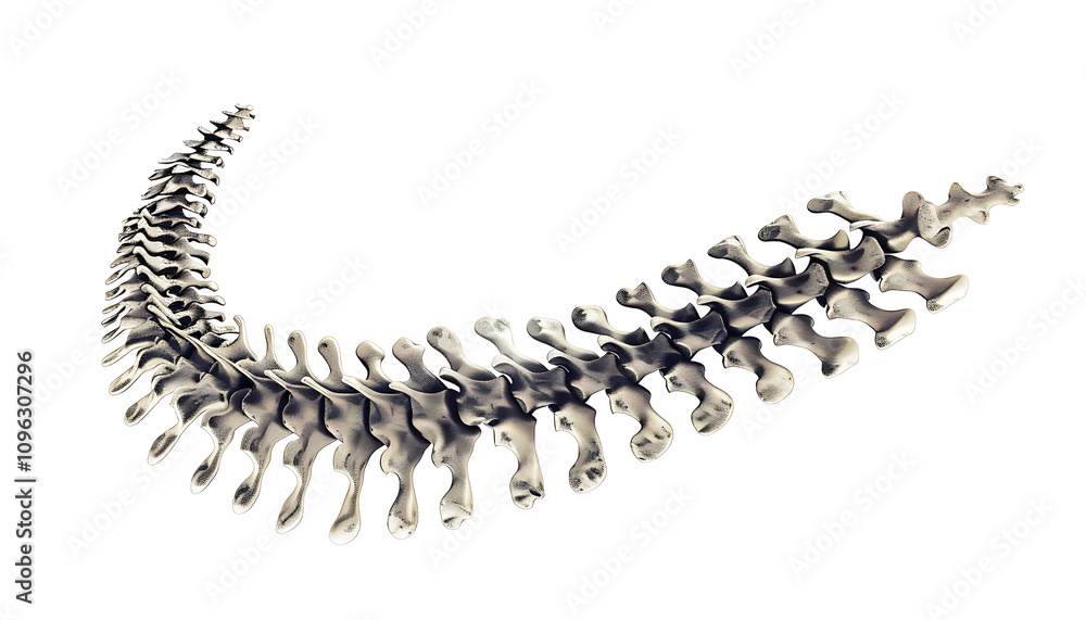 Human Spine Anatomy: A detailed 3D render of a human spine, showcasing ...