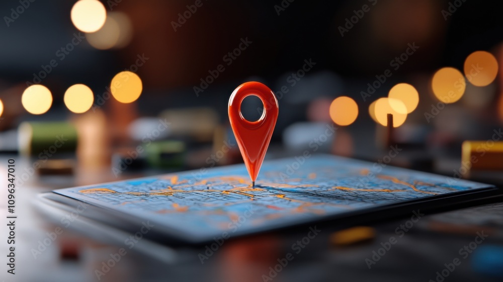 Vibrant Map with Location Pin Highlighting Travel Destination Amidst ...