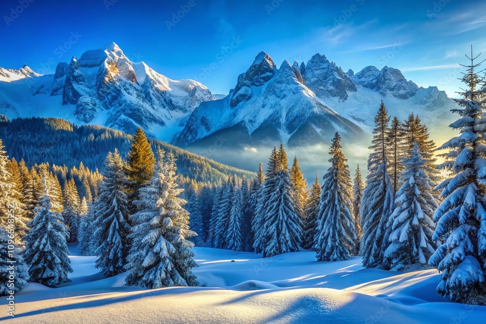 Breathtaking Winter in the Mountains: HD 8K Wallpaper of Snow-Capped ...