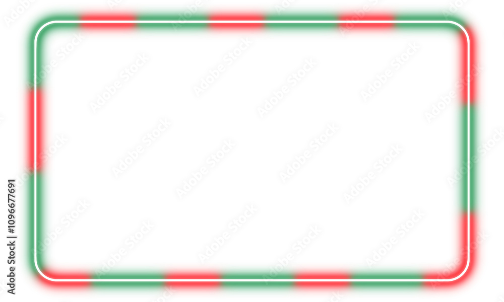 Neon light border frame. Light rectangle border frame. Christmas lights ...