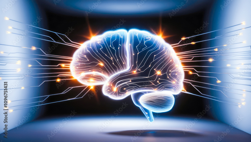 Human nervous system, artwork. Vagus Nerve of brain. brain anatomy ...