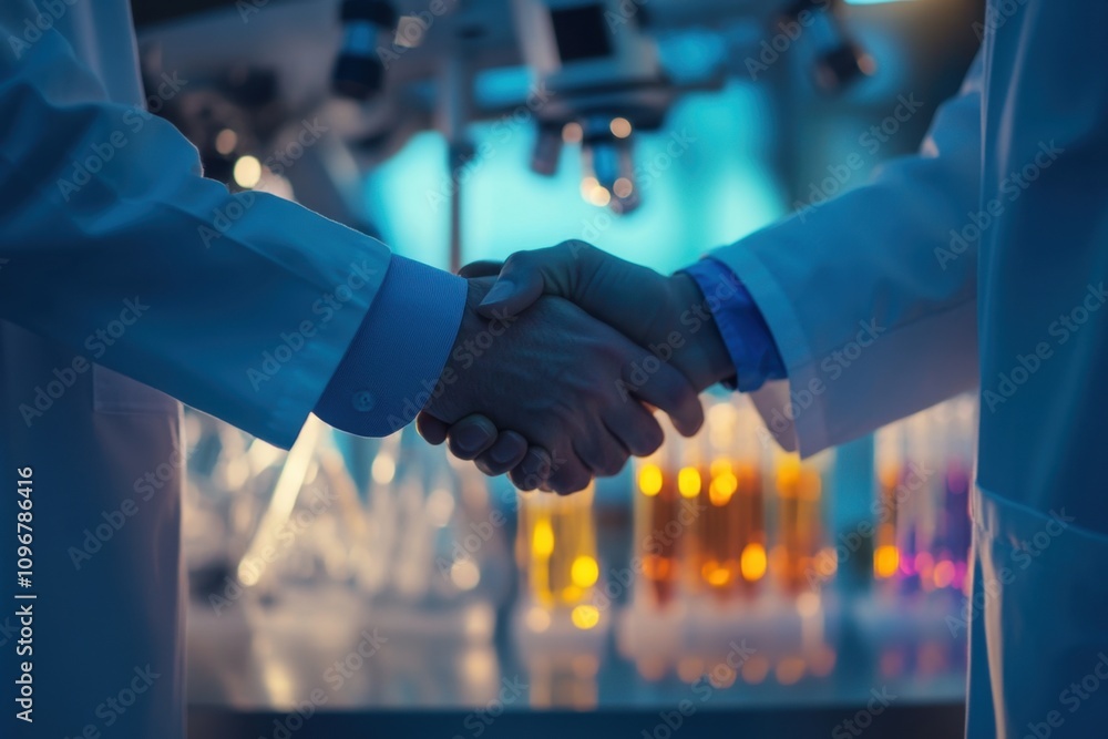 Collaborative Efforts in Laboratory Research: Scientists Shaking Hands ...
