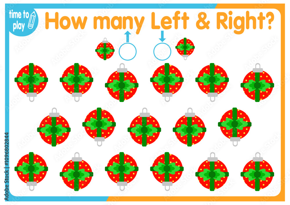 children's educational game, tasks. count how many elements will be ...
