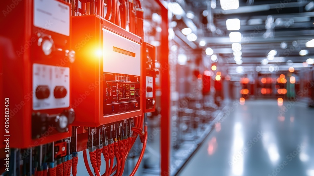 Fire alarm system concept. Installation image of a modern fire alarm ...