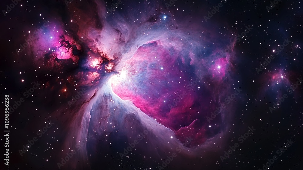 Stunning View of the Orion Nebula Highlighting Vivid Colors and Dynamic ...