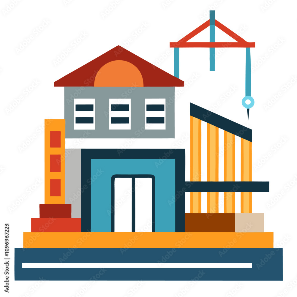 building construction clipart cartoon Illustration drawing Stock Vector ...