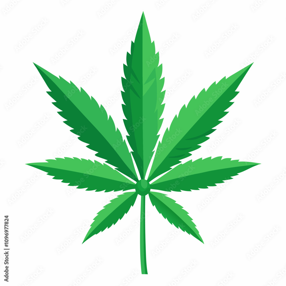 cannabis plant isolated clipart cartoon Illustration drawing Stock ...