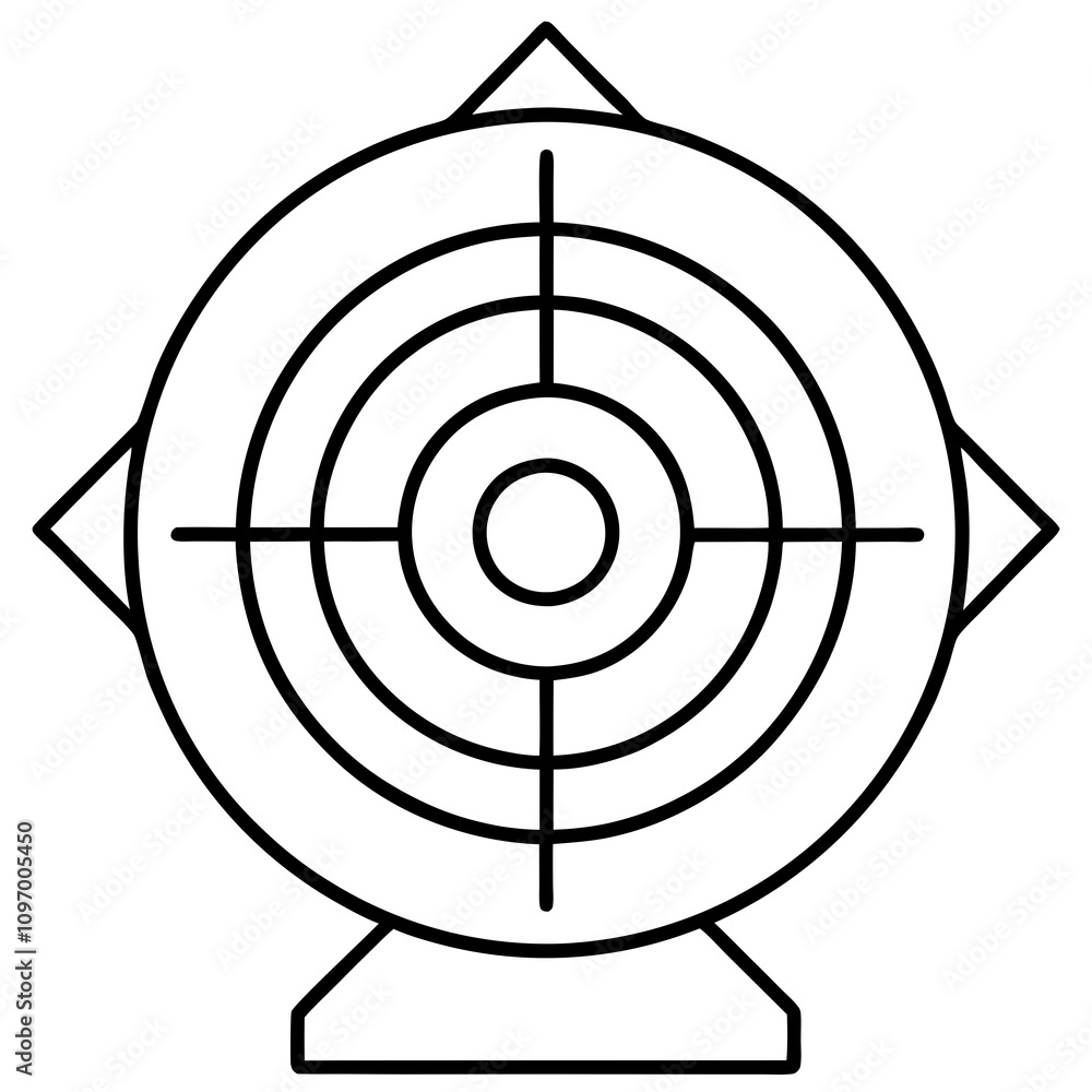 Target Board Icon Clipart Vector Illustration Stock Vector | Adobe Stock