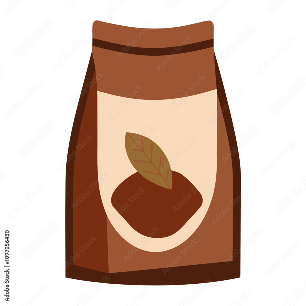 cocoa powder in a bag clipart cartoon Illustration drawing Stock Vector ...