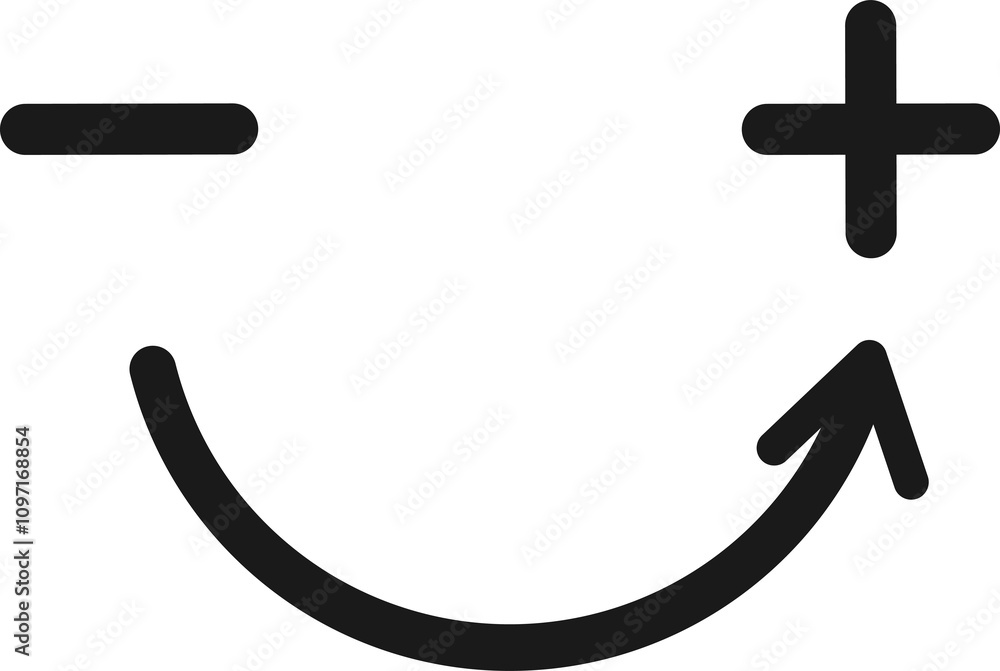 Stylized smiley face using mathematical symbols; left eye is a minus ...