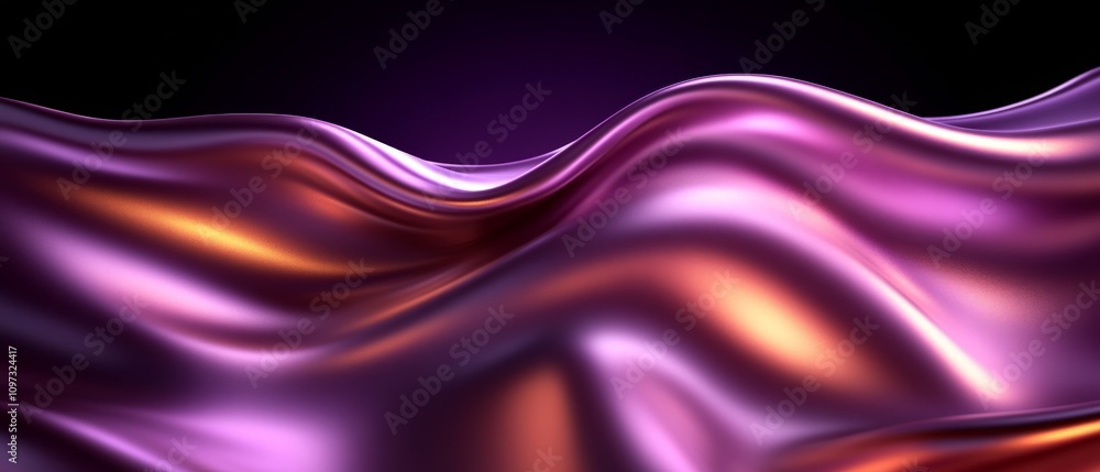 Vibrant magenta and purple liquid waves with glossy textures in a ...