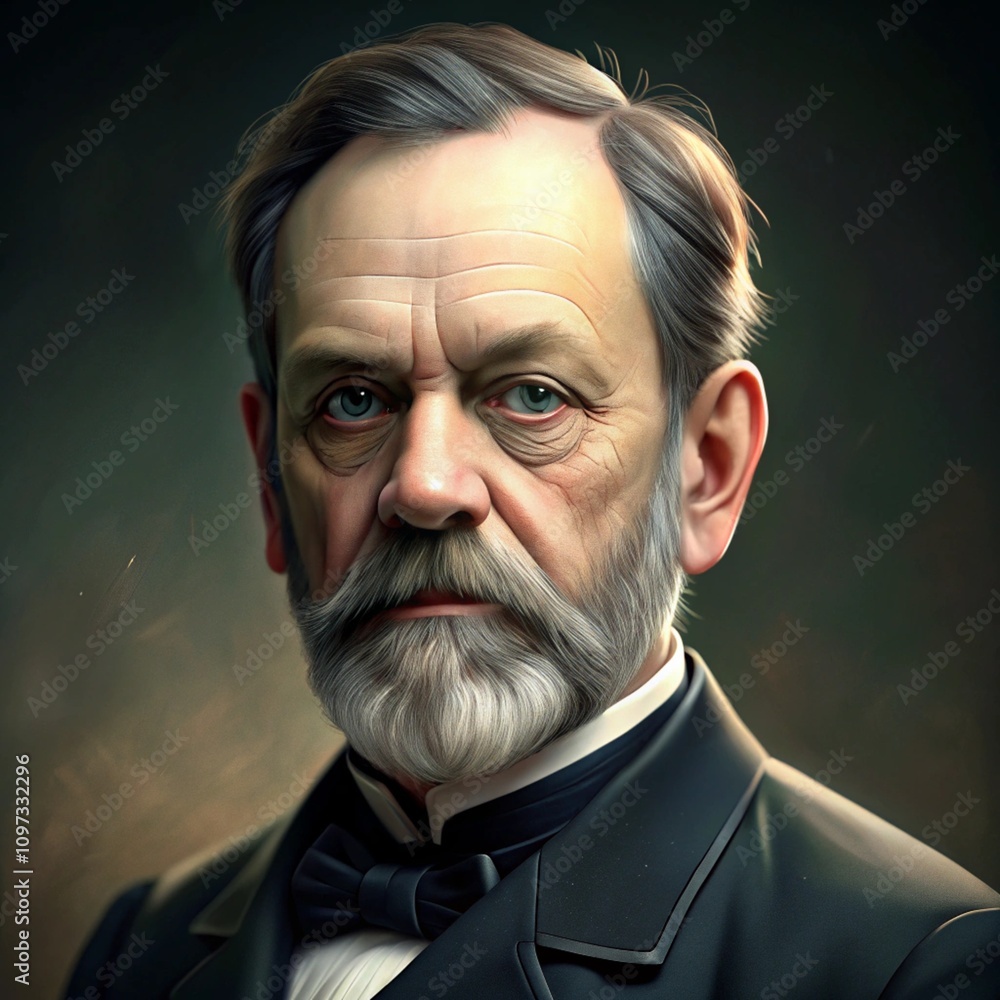 Realistic Portrait of Louis Pasteur Stock Illustration | Adobe Stock