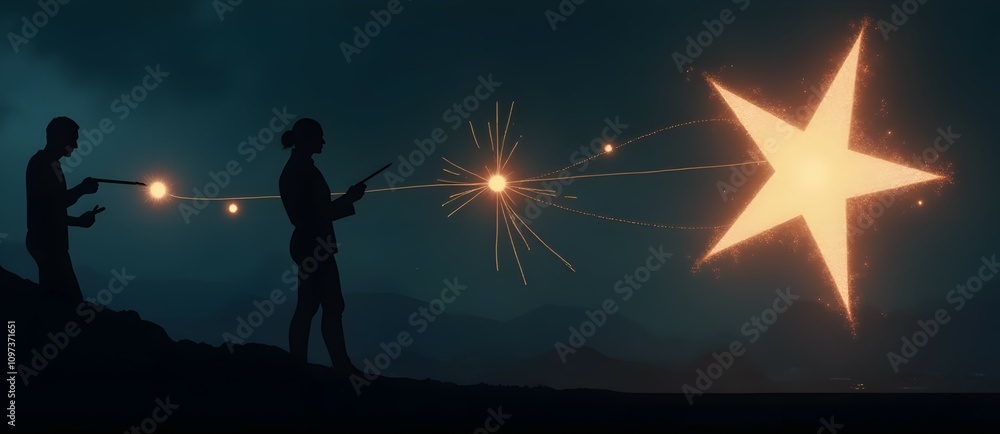 A step-by-step progression shows a silhouette drawing a dot, connecting ...