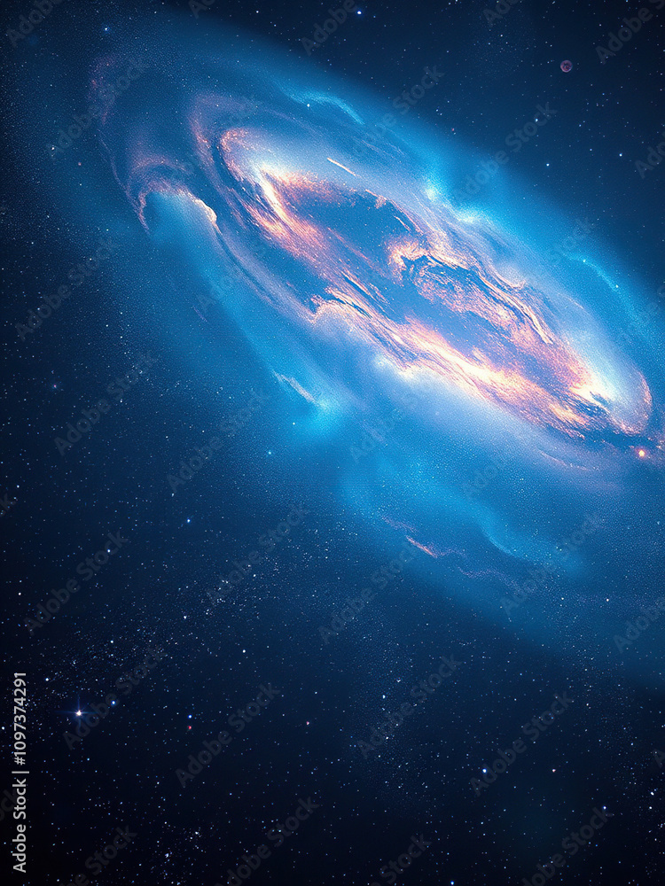 Cosmic patterns featuring stars, planets, and galaxies in shimmering ...