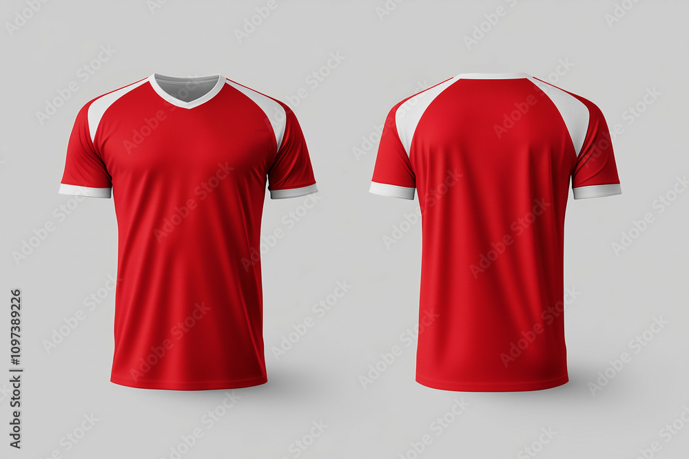 red and white jersey template for team club, jersey sport, front and ...