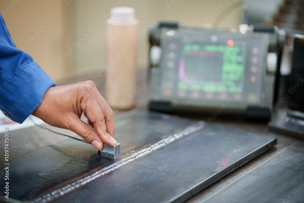 UT, Ultrasonic testing to detect imperfection or defect in welding of ...